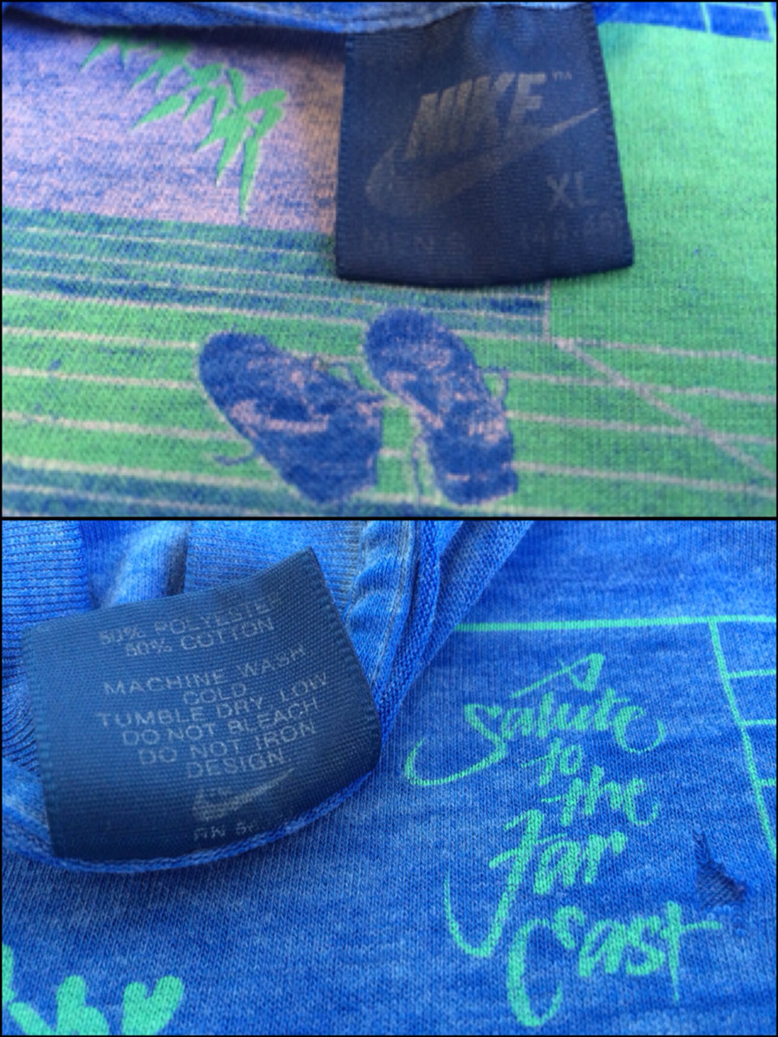 NIKE Shirt 80's Blue Tag Race Vintage/ RARE Nordstrom | Etsy