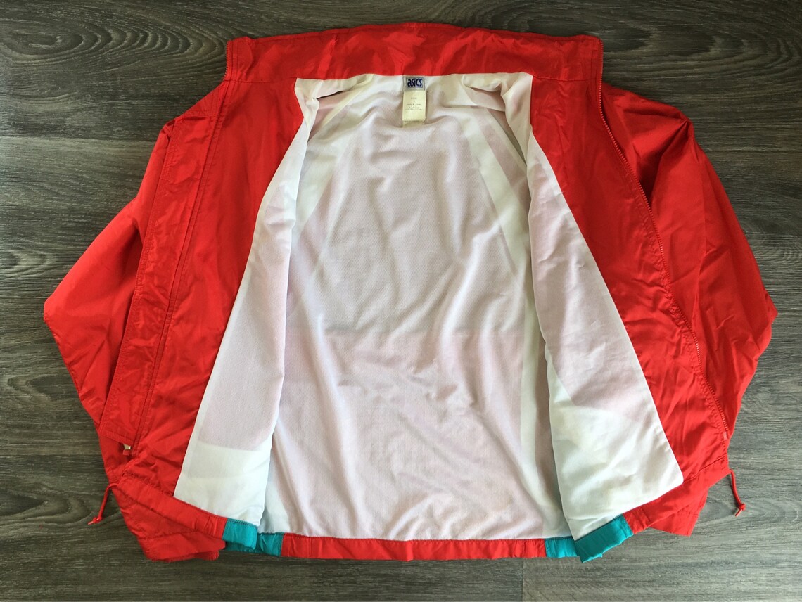ASICS Jacket WINDBREAKER 80's Vintage EXCELTECH/ Full Zip Warm up ...