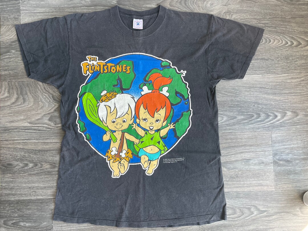 Flintstones Tee Bam Bam and Pebbles Vintage 90s T-shirt Cartoon Movie ...