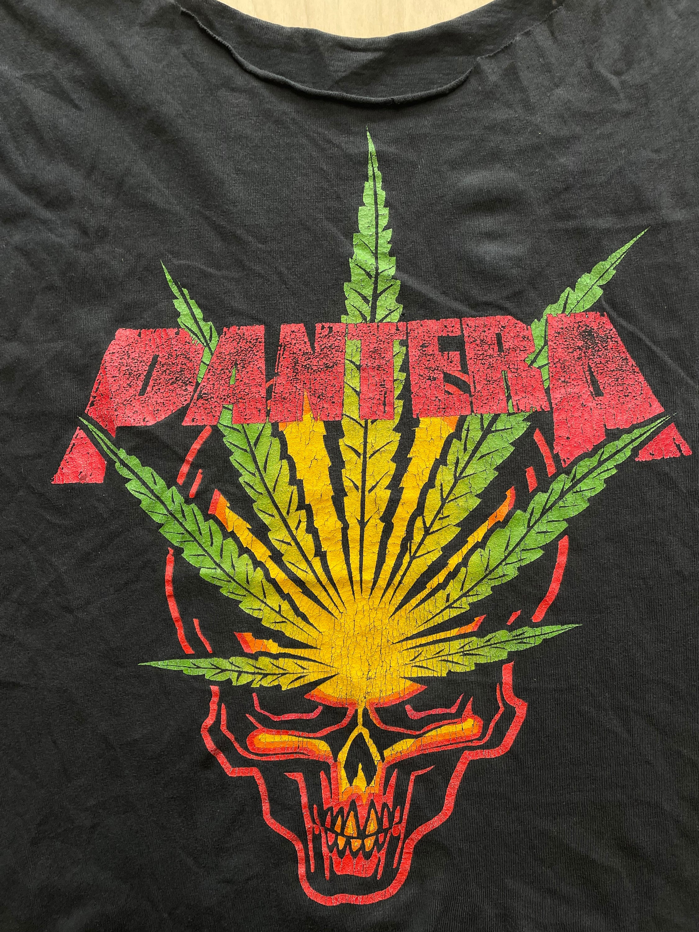 Pantera Shirt Reworked 1997 Vintage 101 Proof Weed Skull Art Pantera Shirt Reworked 1997 Vintage 101 Proof Weed Skull Art