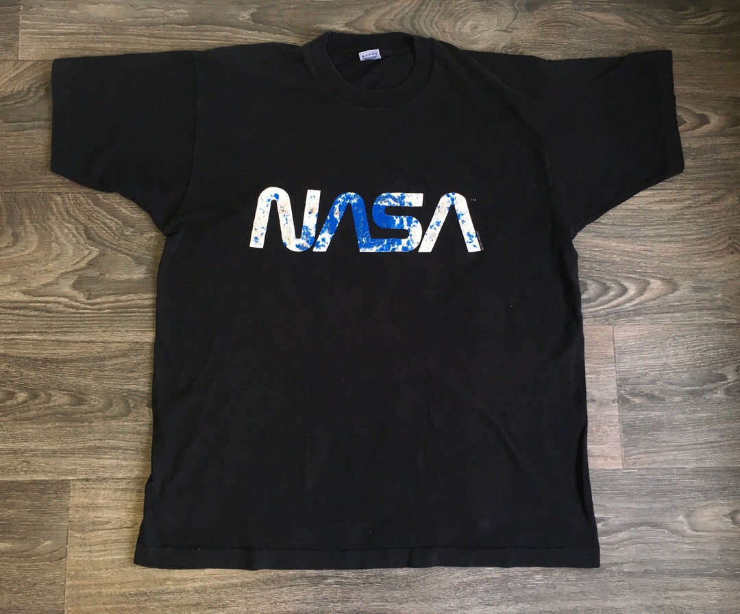 NASA Shirt 1992 90s Astronaut Spell Out Space Exploration Earth Sparkle ...