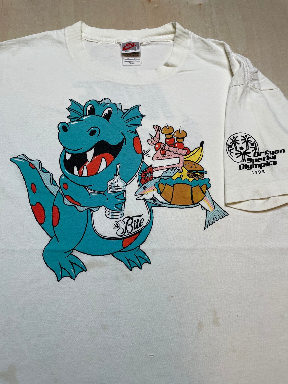 Nike Tee Dinosaur Sea Monster 90s Vintage Bite of Oregon Special ...