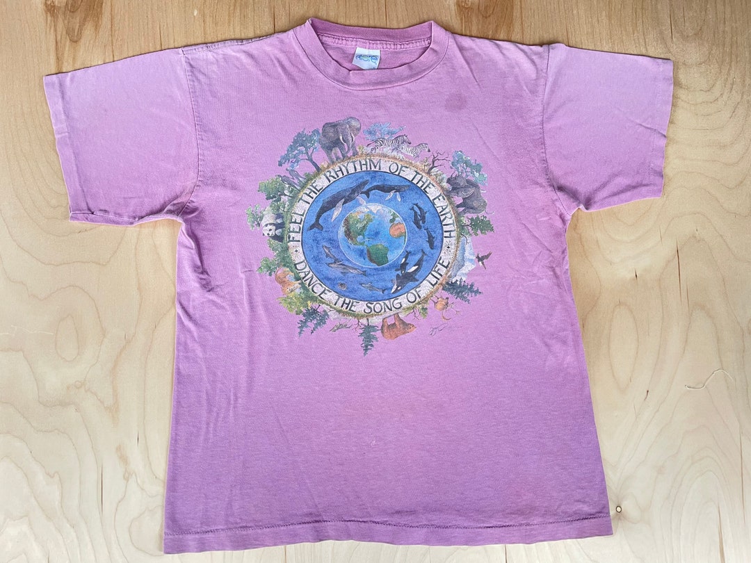 Earth Shirt Vintage 90s Mother Nature Gaia Animal Oceans Trees Life Eco ...