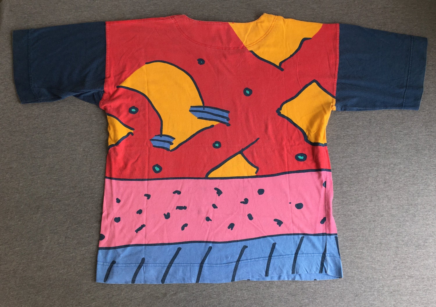 PETER MAX Shirt 1988 Vintage/ 80's NEOMAX Untitled Abstract V Pop Art ...