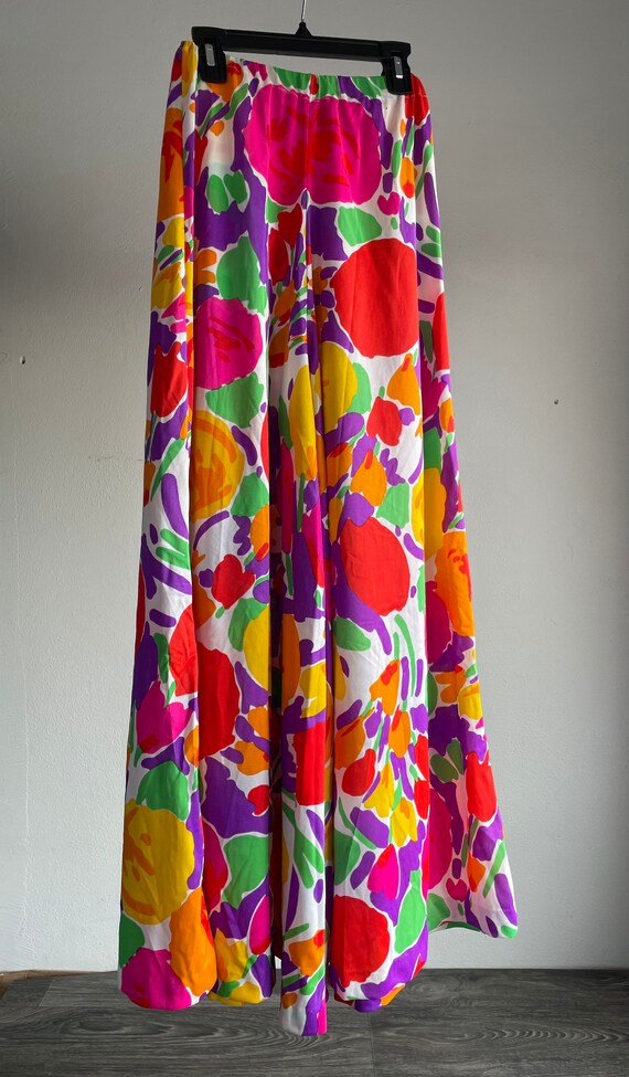 Vintage 70's Miss Elaine Pants Floral Vibrant Colorfu… - Gem