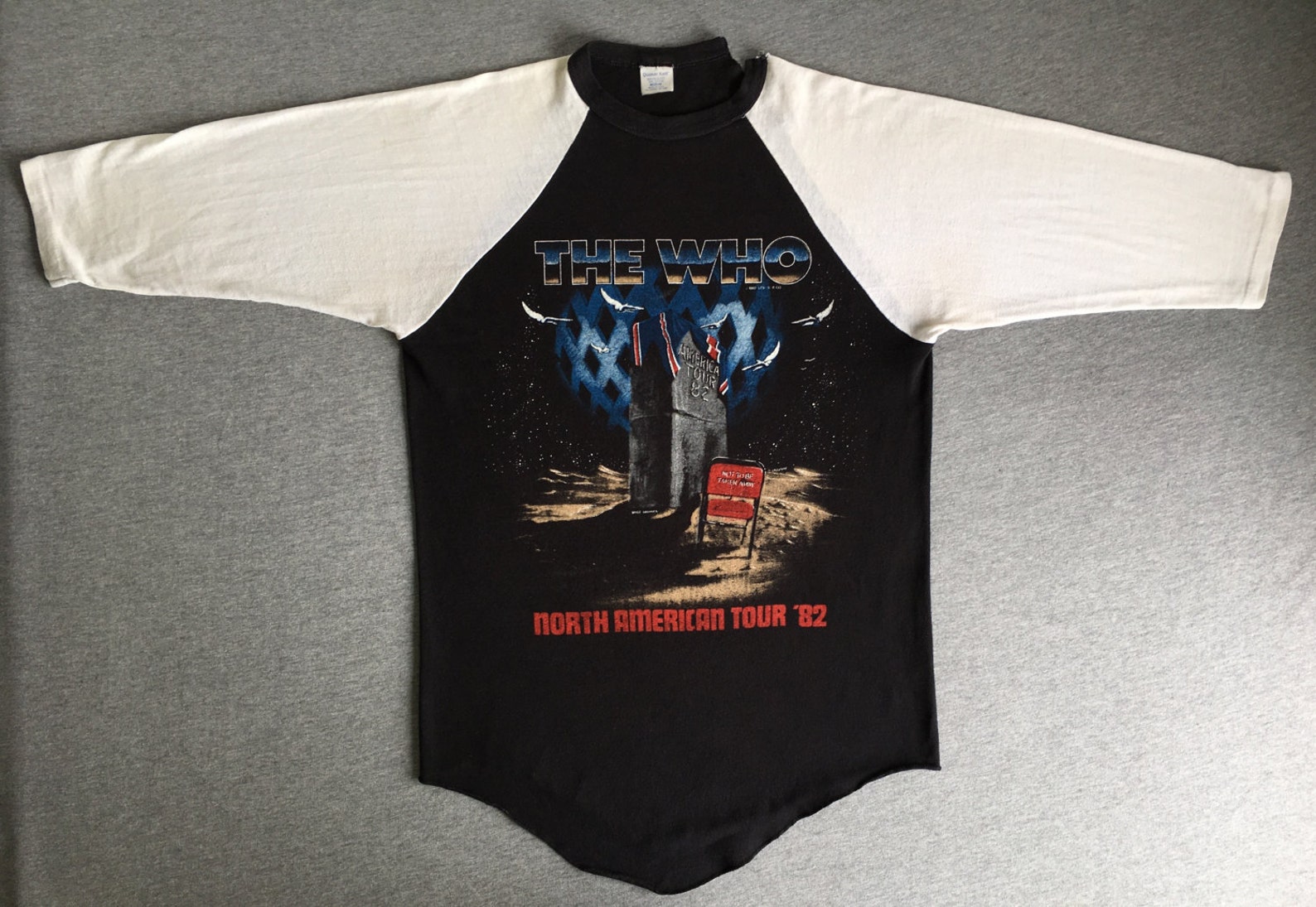 THE WHO Shirt 1982 AMERICA Tour Vintage/ 80's Baseball Jersey Style ...