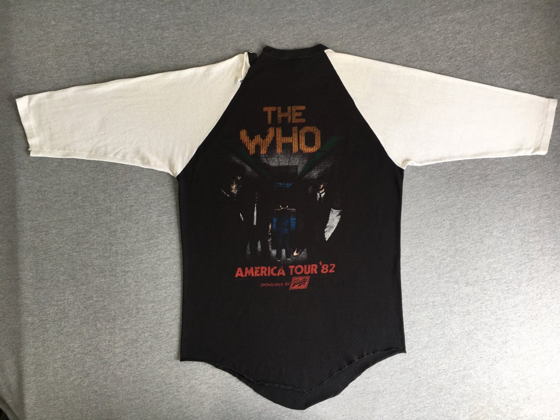 THE WHO Shirt 1982 AMERICA Tour Vintage/ 80's Baseball Jersey Style ...