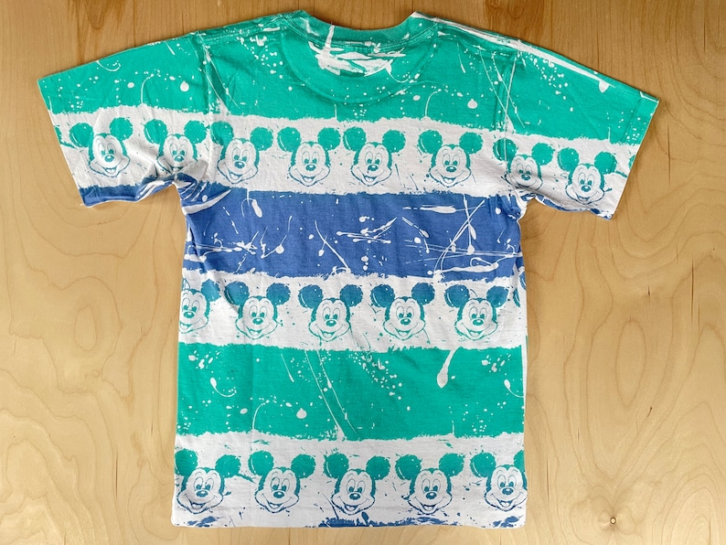 Mickey Mouse Shirt 80's Vintage All Over Print AOP Tie Dye Pastel ...