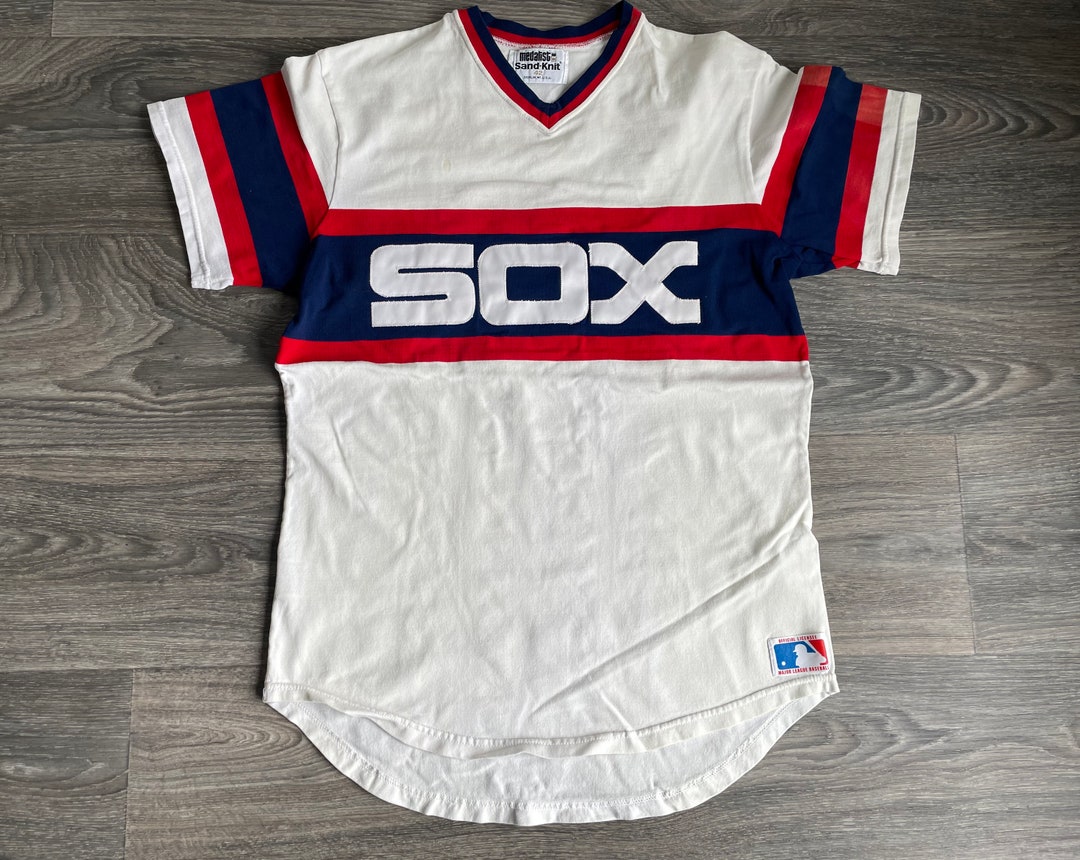 White Sox Medalist Sand Knit Jersey 80s Vintage #19 Billy Pierce Pro Cut Authentic MLB Baseball ...