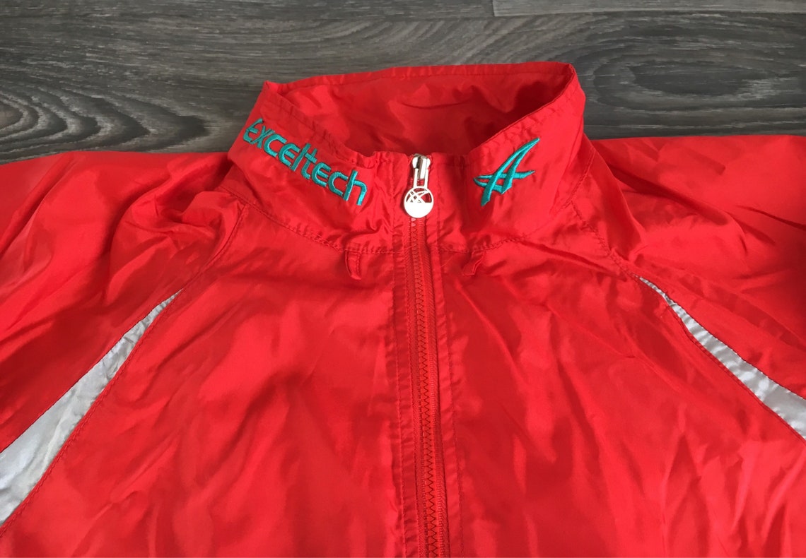 ASICS Jacket WINDBREAKER 80's Vintage EXCELTECH/ Full Zip Warm up ...