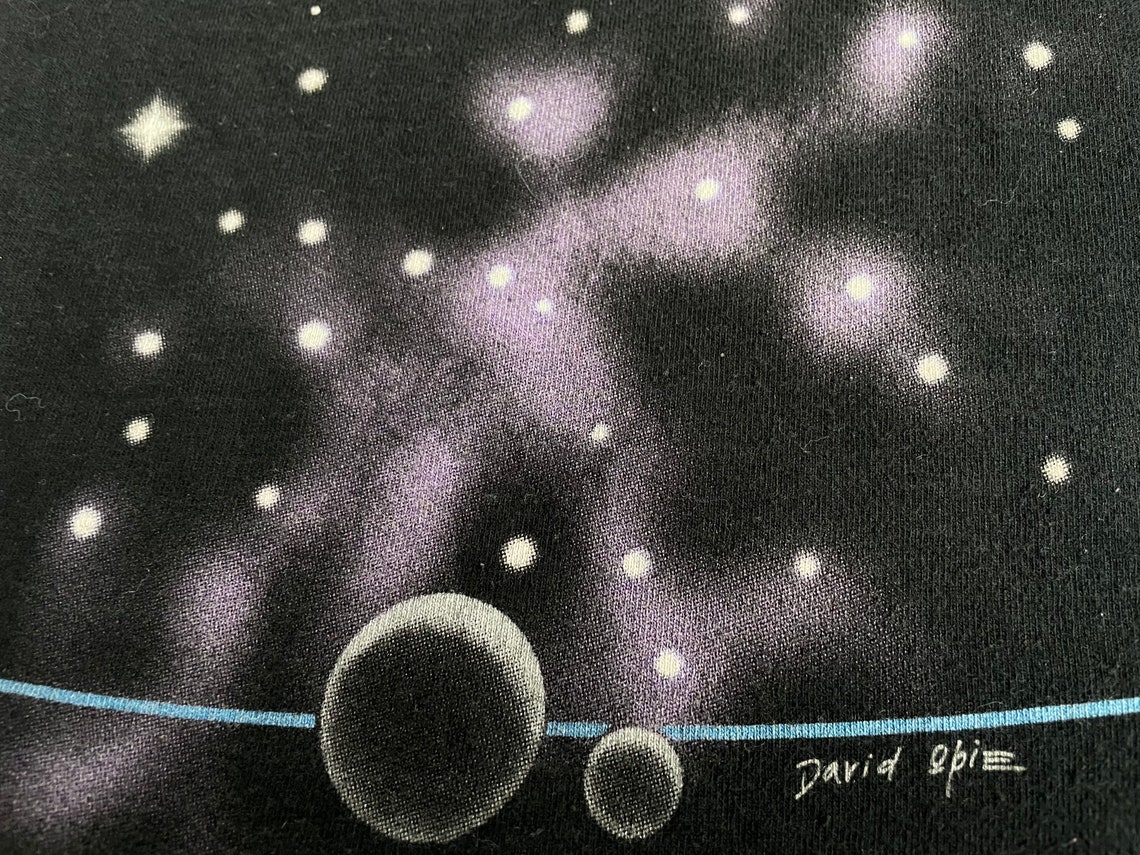 Liquid Blue Space Galaxy Shirt 90's Vintage All Over Galactic Solar ...