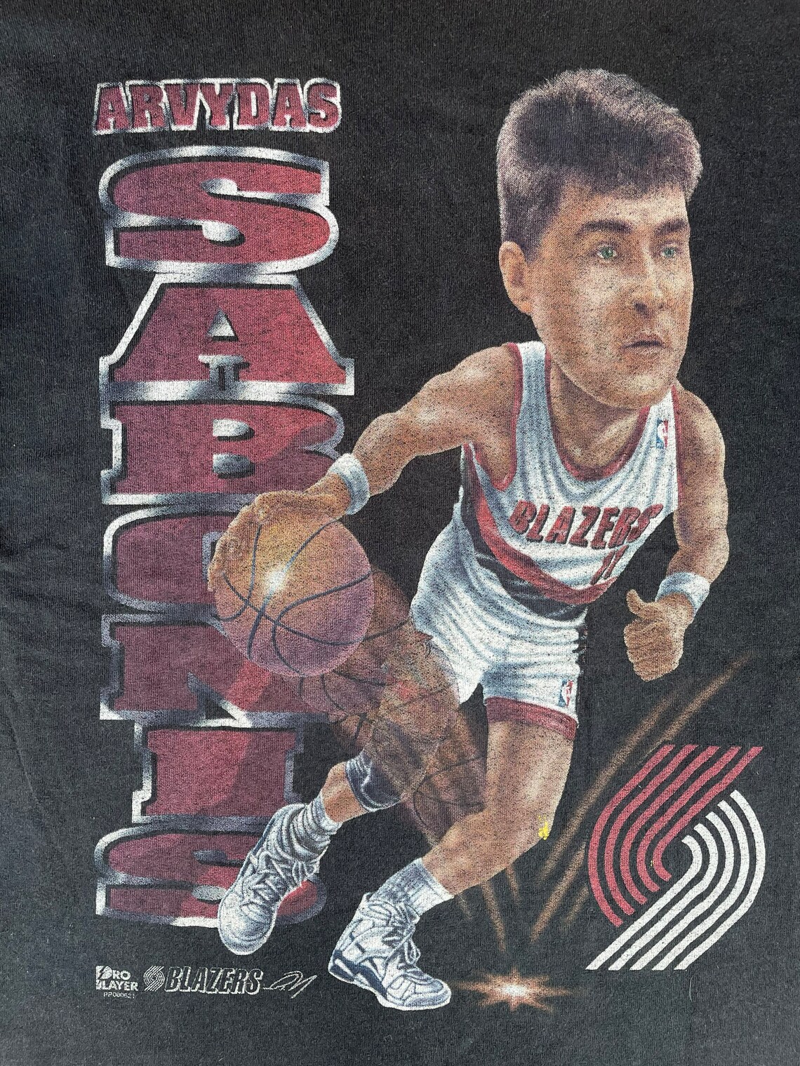 Arvydas Sabonis Blazers Shirt Vintage 90s Pro Player Bobble Head ...