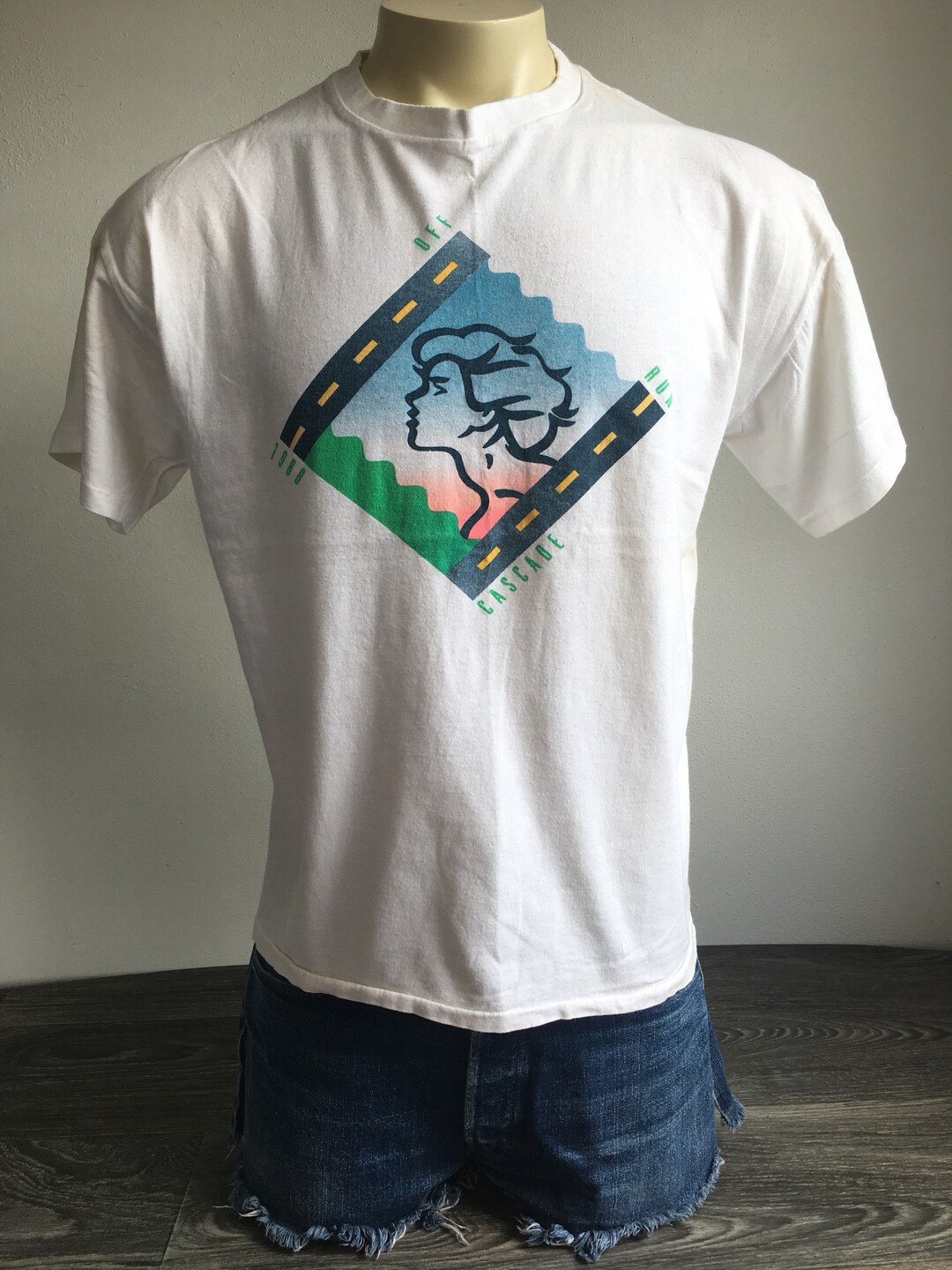 NIKE Shirt 1988 Vintage Original/ CASCADE Run off Grey Tag Race ...