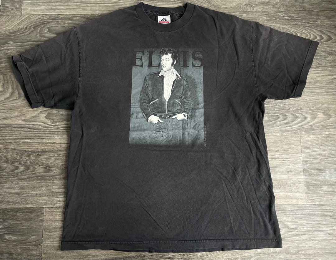 Camiseta de Elvis Presley, retrato vintage de los años 90, fabricada en EE. UU., camiseta The ...