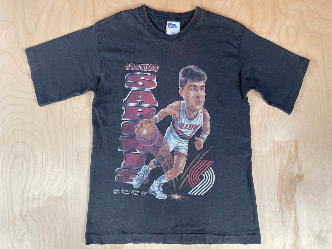 Arvydas Sabonis Blazers Shirt Vintage 90s Pro Player Bobble Head ...