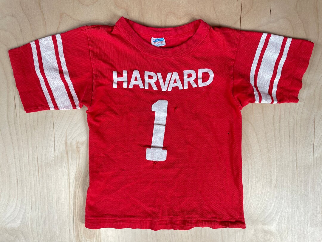 Harvard Baby Champion Blue Bar Football Jersey Shirt Vintage 70s Cotton ...