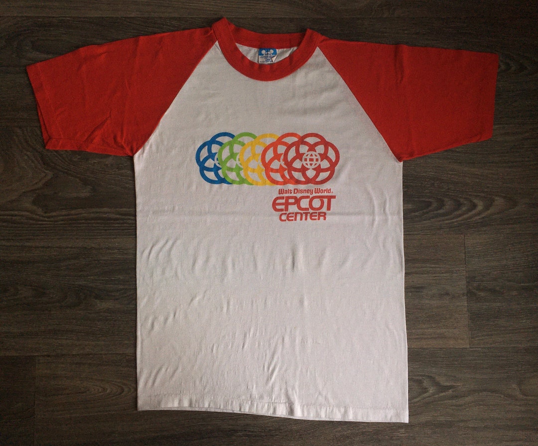 Epcot Center Shirt Walt Disney World 80's Vintage Rainbow Raglan Tshirt ...