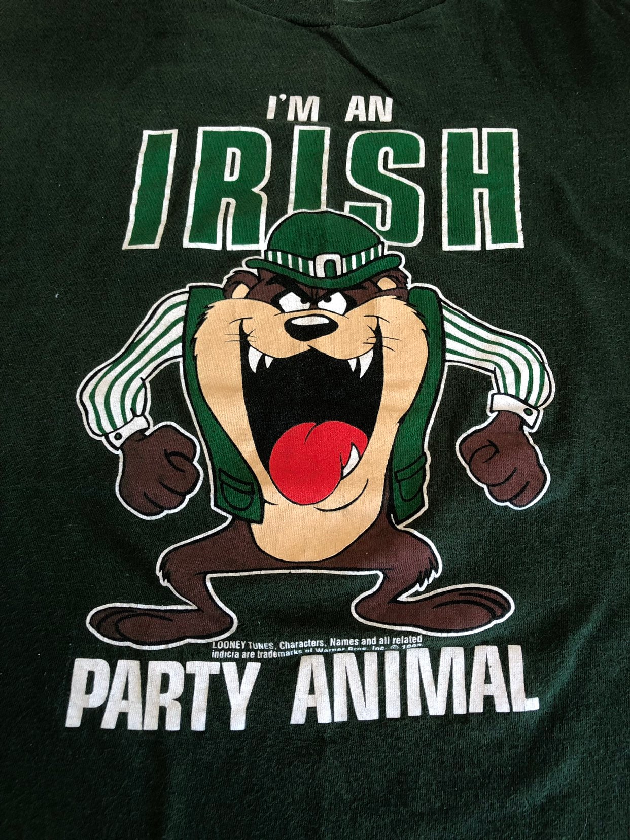 Taz Irish Shirt 1992 90s Vintage Party Animal St. Patrick's Day Looney ...