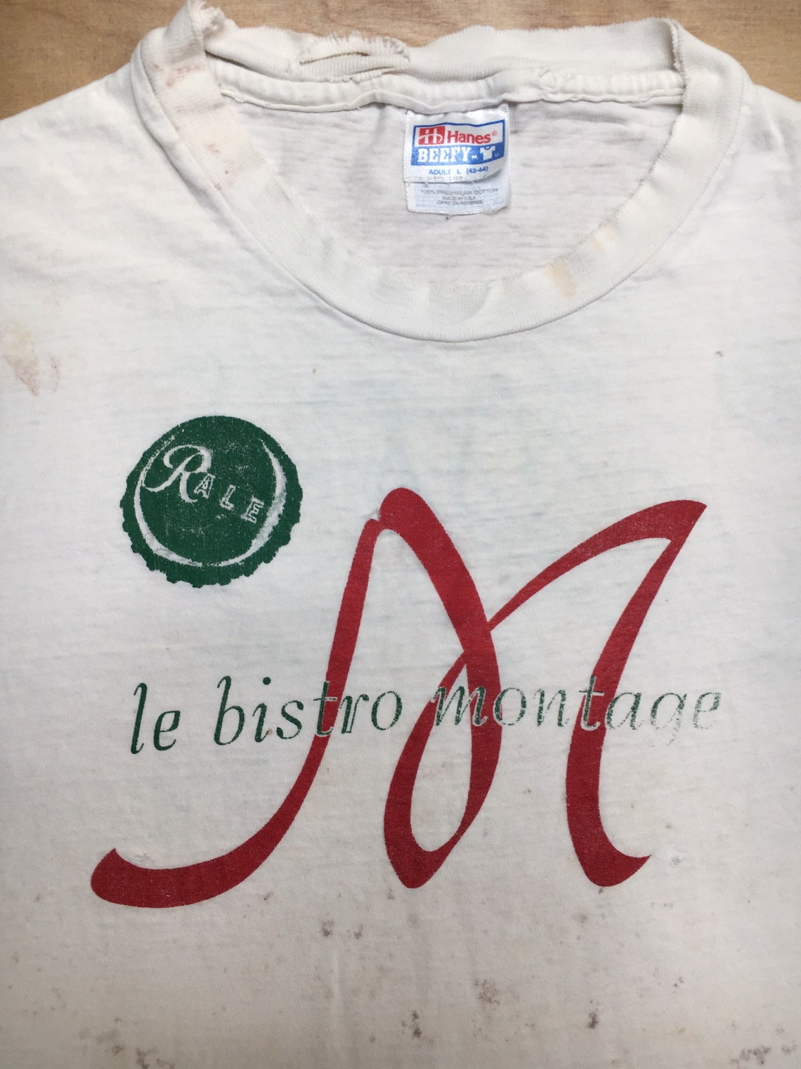 Le Bistro Montage Shirt 1995 Portland Vintage 90s Distress | Etsy