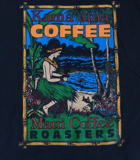 HAWAII COFFEE ROASTERS Shirt 90's Vintage Kama'aina M… - Gem