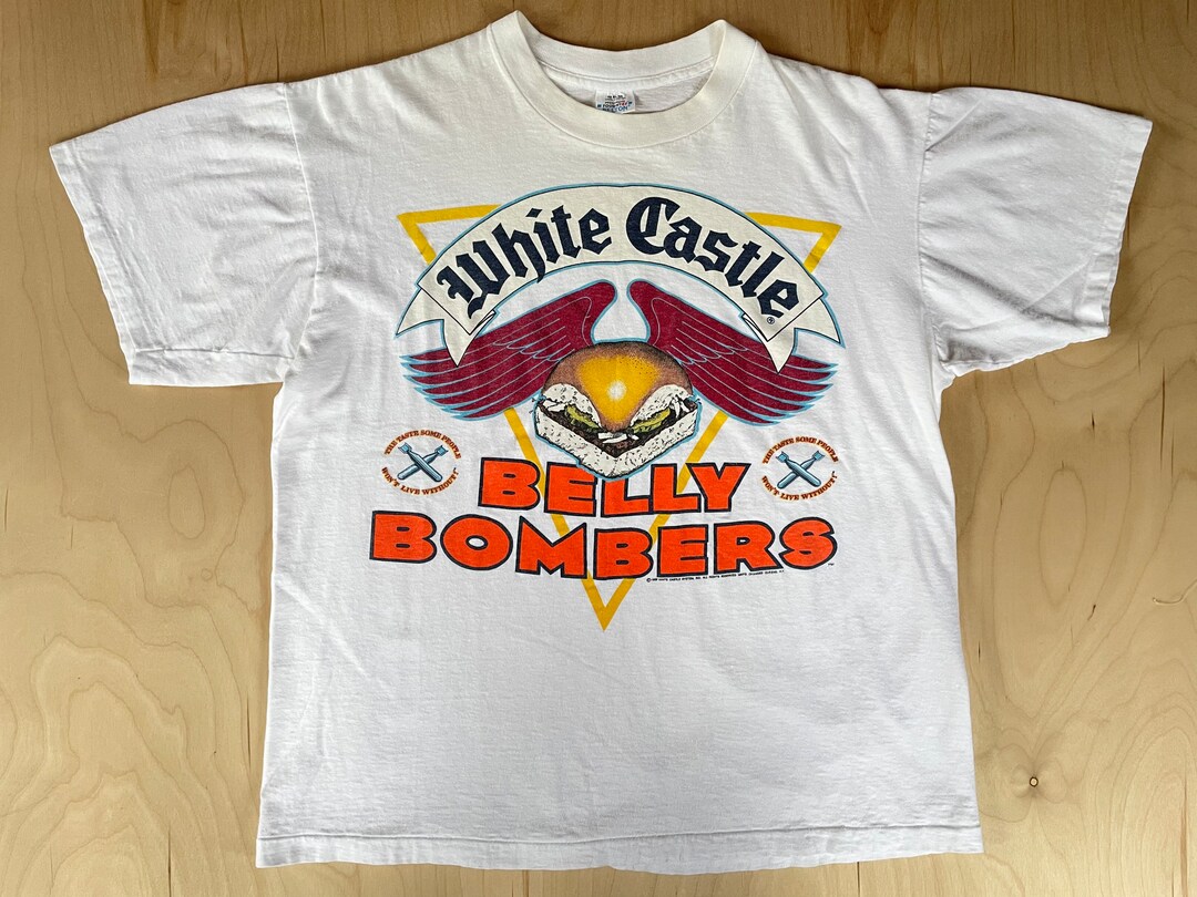 White Castle Belly Bombers Tee 1989 Vintage 80s Hamburgers Shirt Fast ...