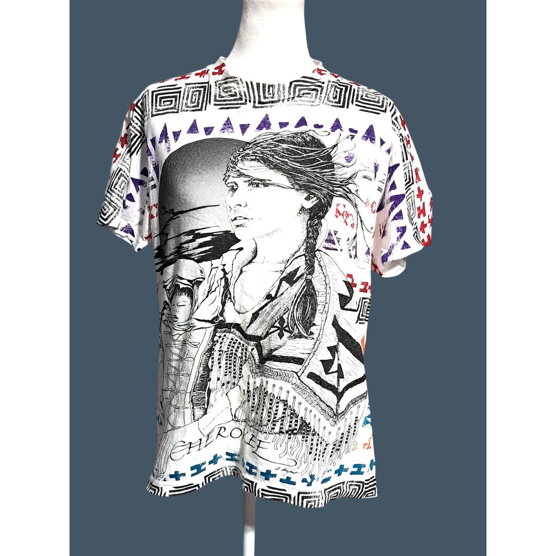 Vintage Single Stitch Cherokee Shirt First Nation Native American 90s ...
