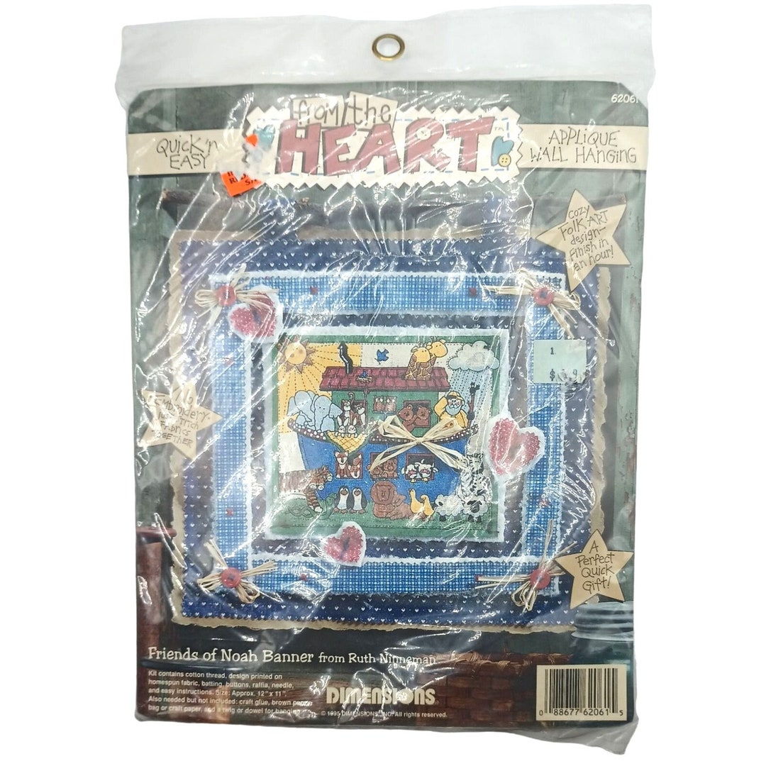 Vintage Noahs Ark Wall Hanging Kit Applique Quick N Easy From the Heart ...