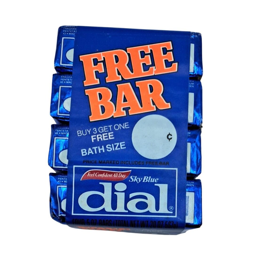 Vintage Dial Sky Blue Bath Soap 4-pack 20 Oz Total Buy 3 Get 1 Free ...