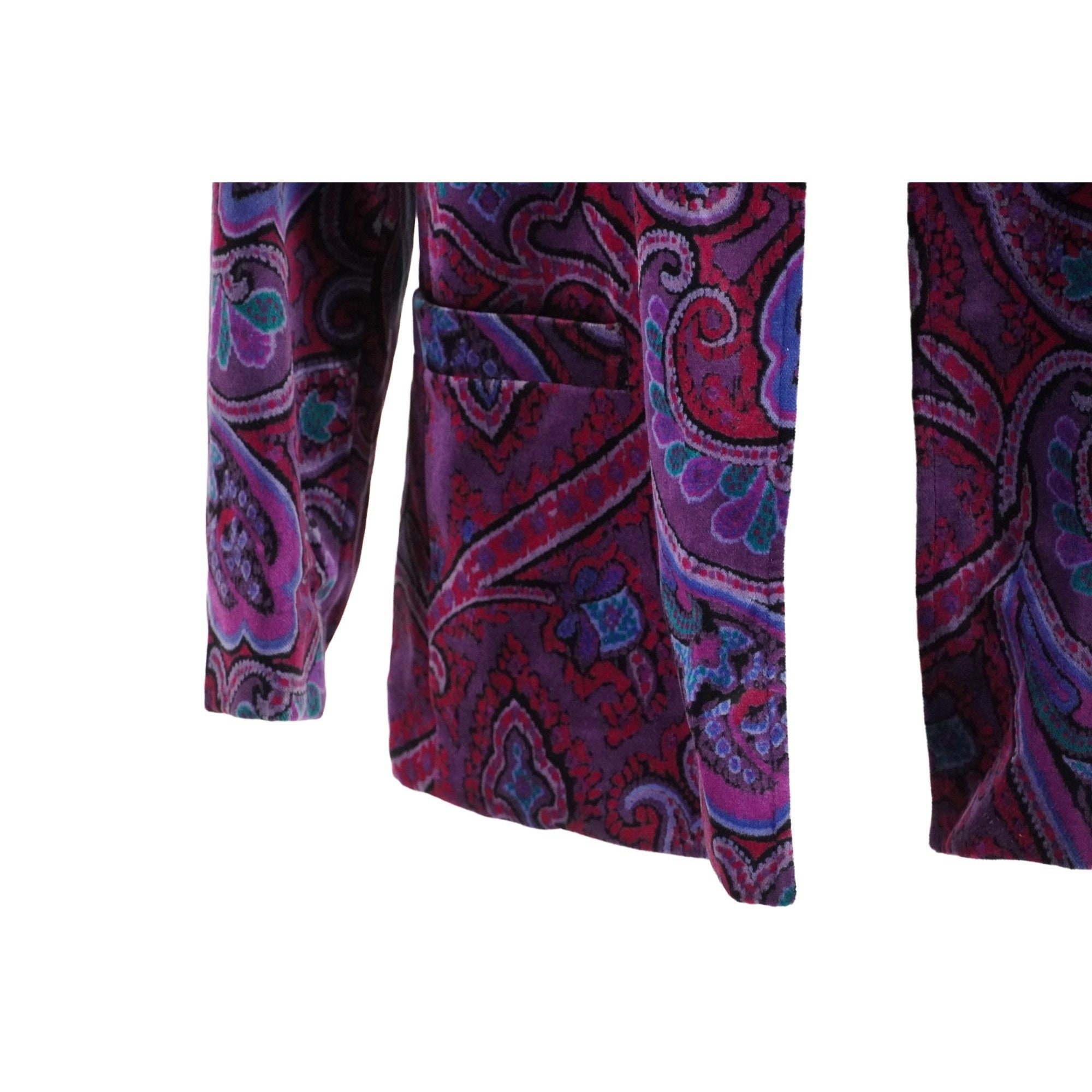 Vintage Purple Paisley Velour Blazer Tan Jay Jacket Womens Size 10 Oui ...