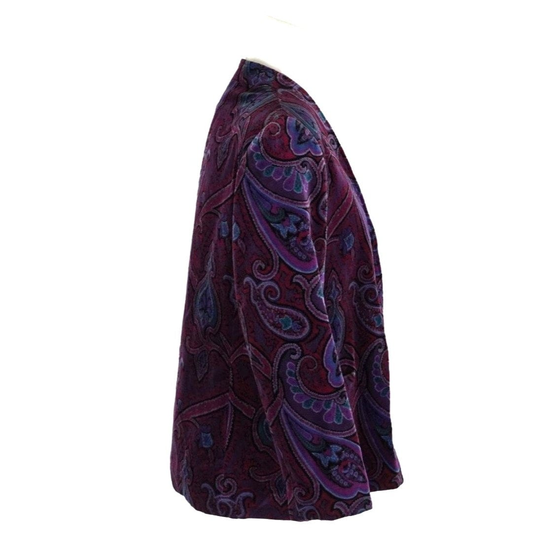 Vintage Purple Paisley Velour Blazer Tan Jay Jacket Womens Size 10 Oui ...