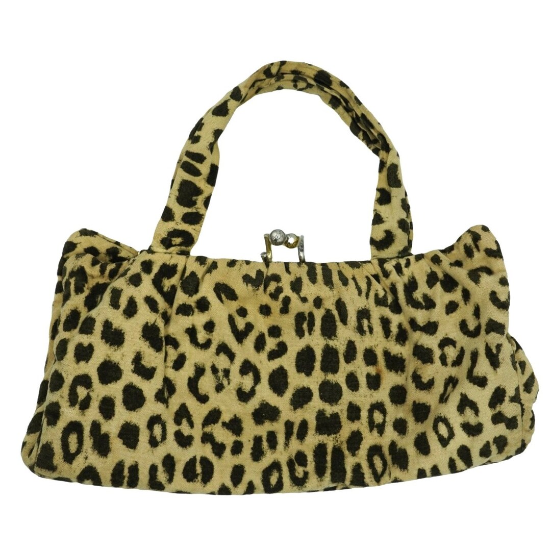 Vintage Leopard or Cheetah Spotted Bag Handbag Metal Frame Purse - Etsy