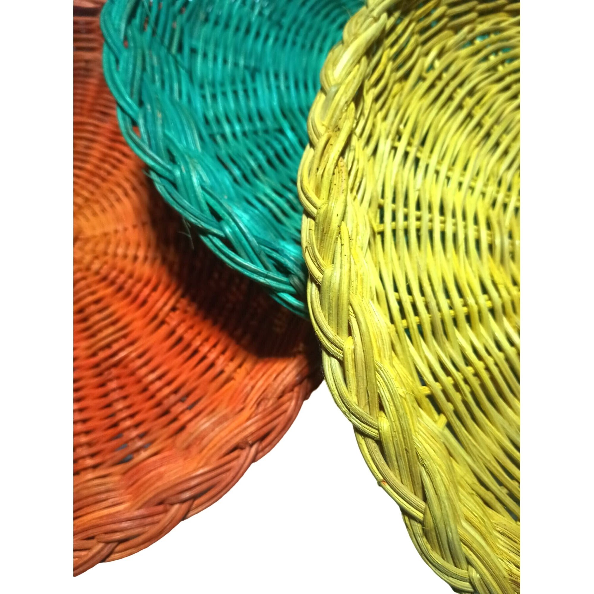 Vintage Wicker Paper Plate Holders Wall Hangings Rattan - Etsy