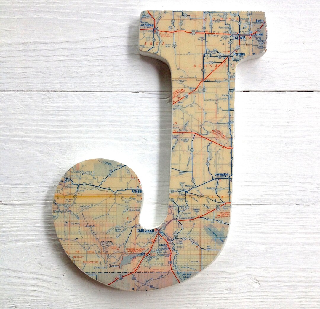 Custom Map Letter Initials Hometown City State Country - Etsy