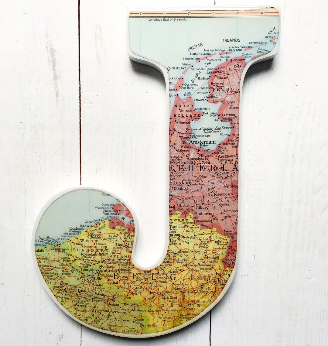 Custom Map Letter Art: Personalized Wall Hanging - Etsy