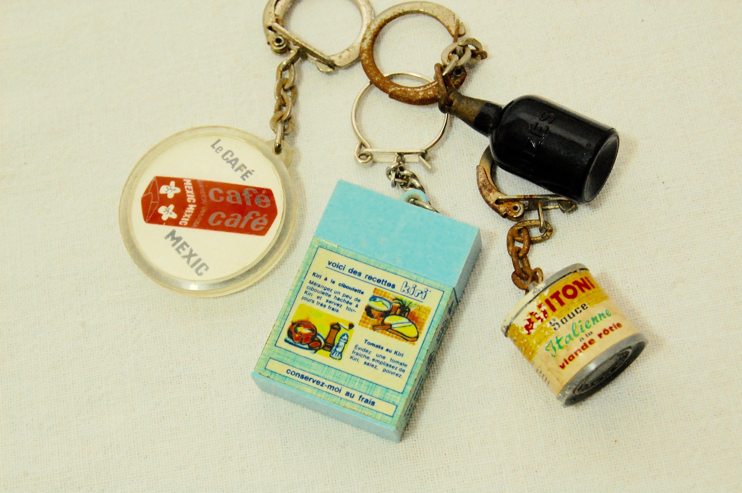 French Vintage Advertising Key Chains Set of 4 Food & | Etsy