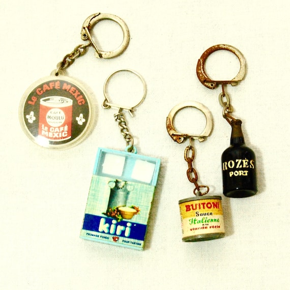 French Vintage Advertising Key Chains Set of 4 Food & | Etsy