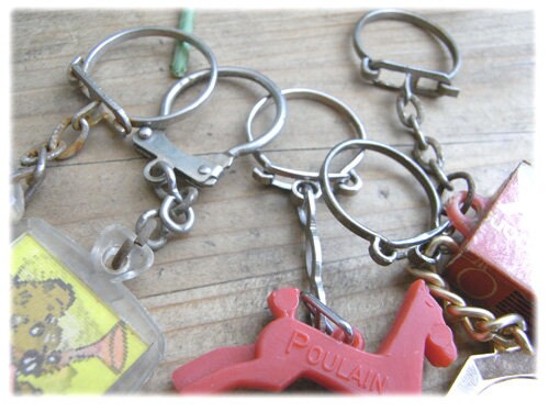 French Vintage Advertising Key Chains X 5 Poulain / Amora / - Etsy UK