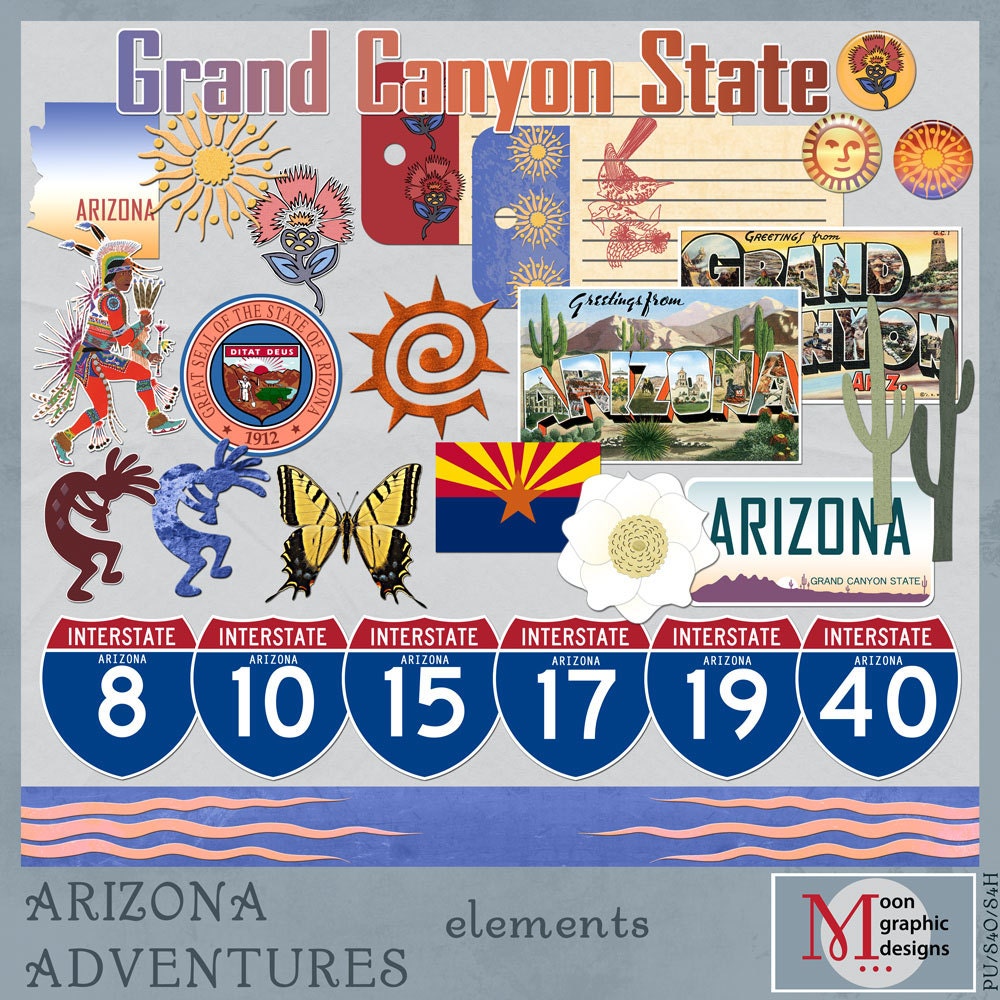 Arizona Travel and Vacation Adventures Digital Scrapbook Kit - Etsy