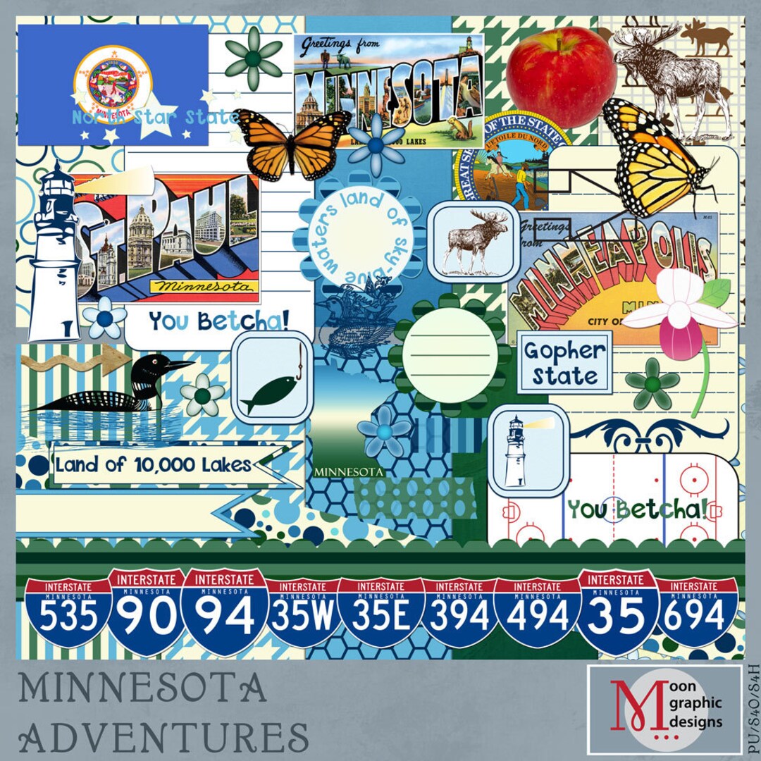 Minnesota Travel and Vacation Adventures Digital Scrapbook Kit - Etsy