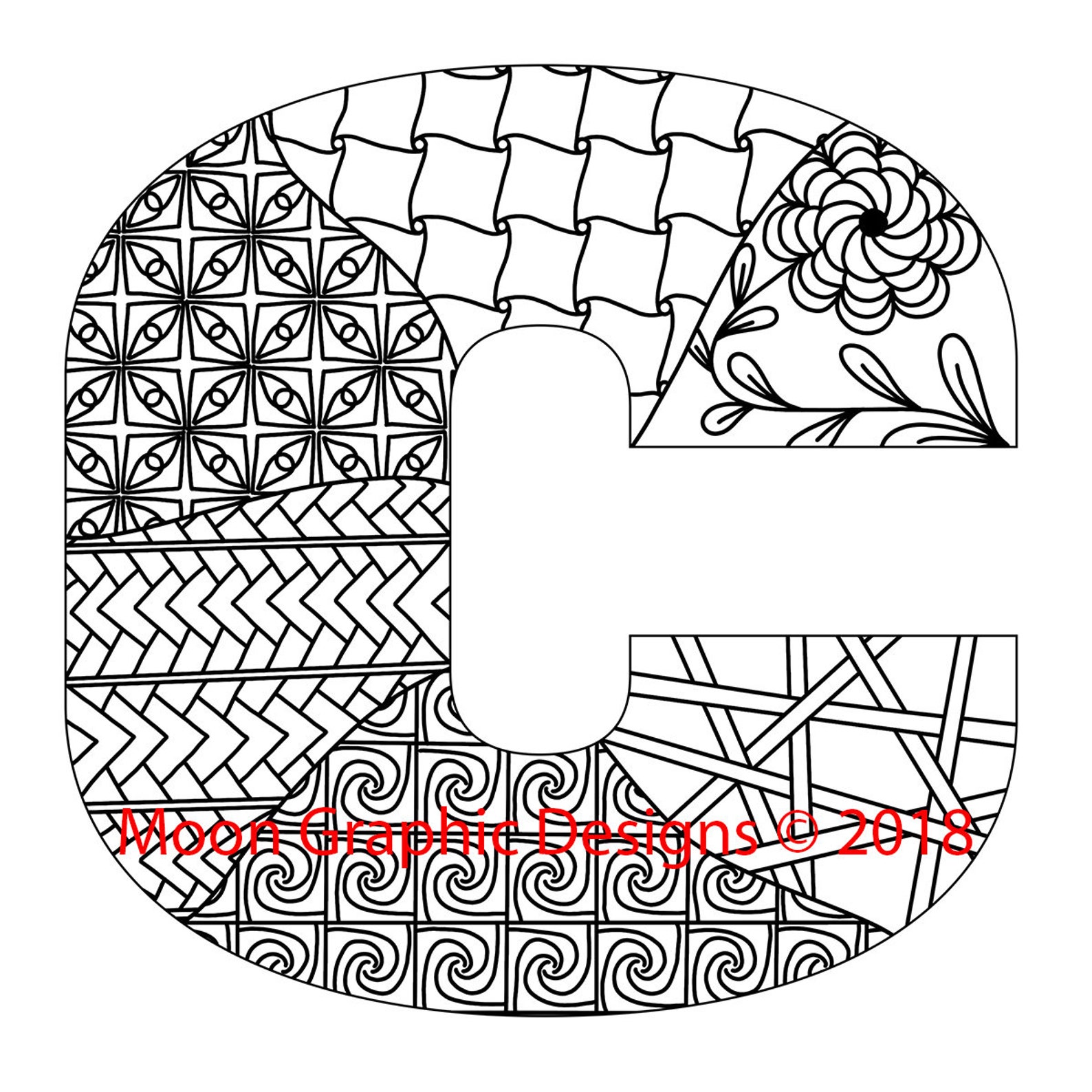 Monogram Letter B Adult Coloring Page - Etsy