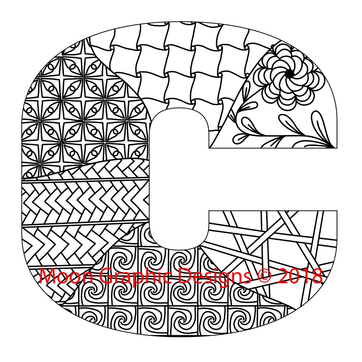 Monogram Letter B Adult Coloring Page - Etsy