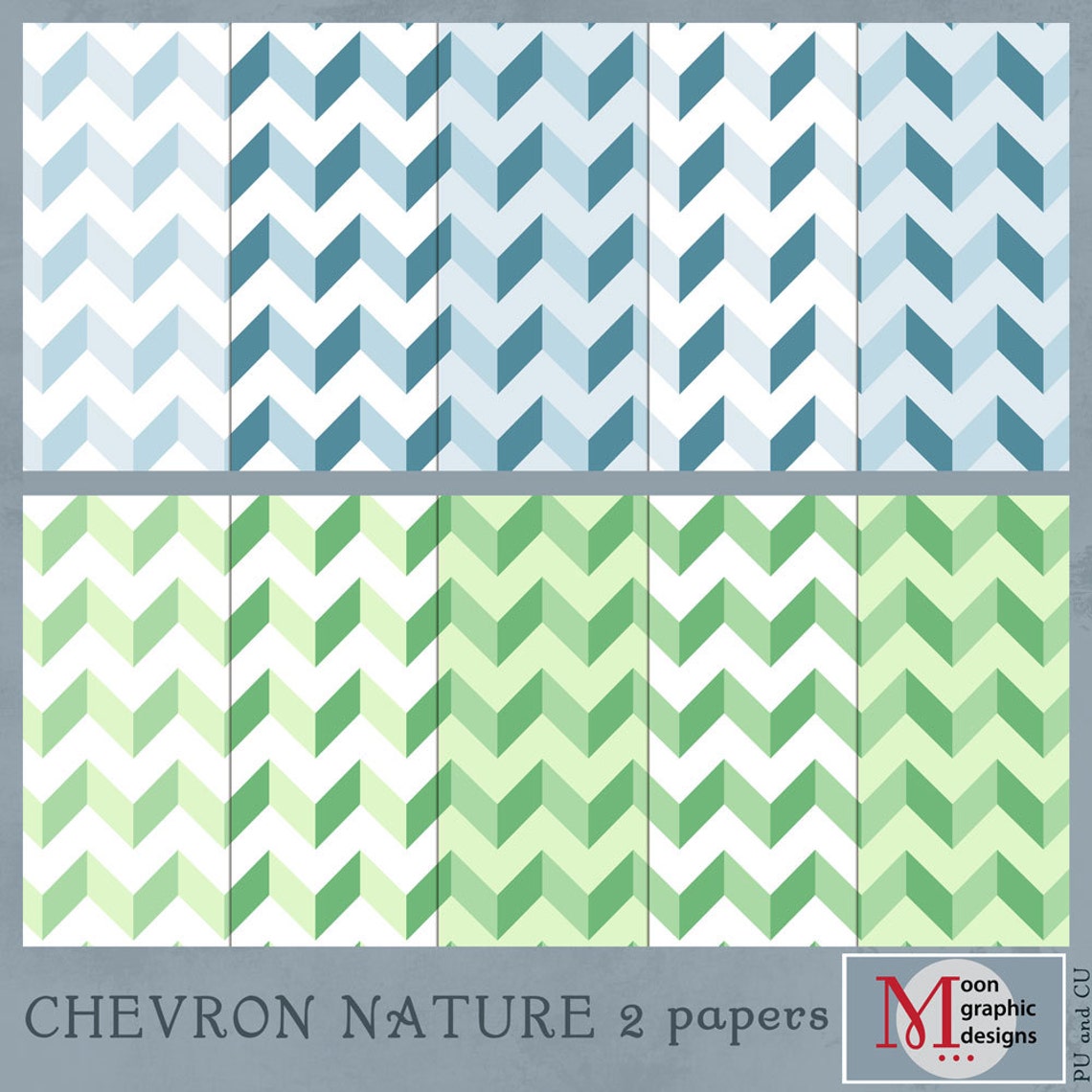 Chevron Nature 2 Digital Scrapbook Paper Commercial Use - Etsy