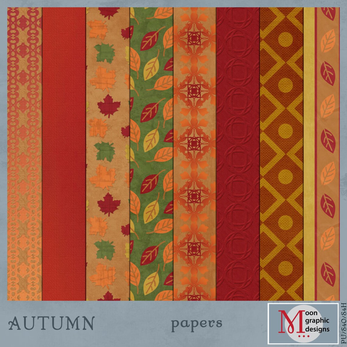 Autumn Digital Scrapbooking Paper Pack - Etsy