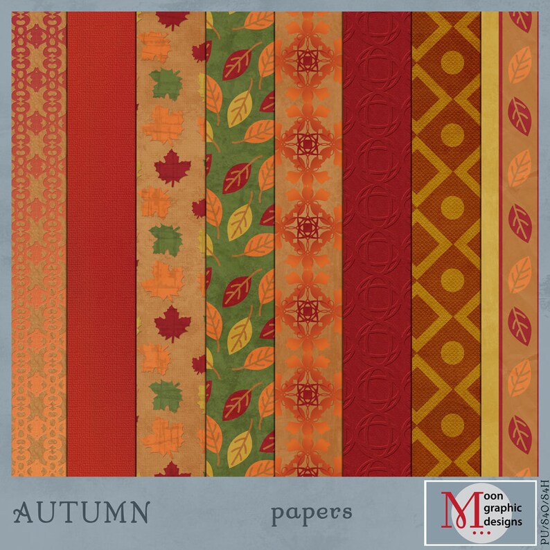 Autumn Digital Scrapbooking Paper Pack - Etsy