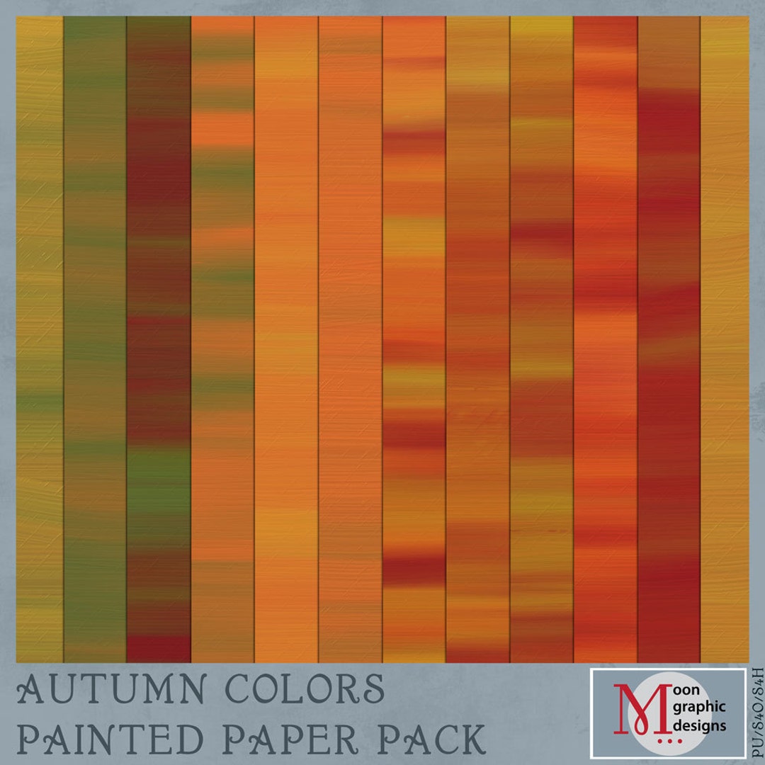Autumn Colors Painted Digital Scrapbooking Paper Pack - Etsy