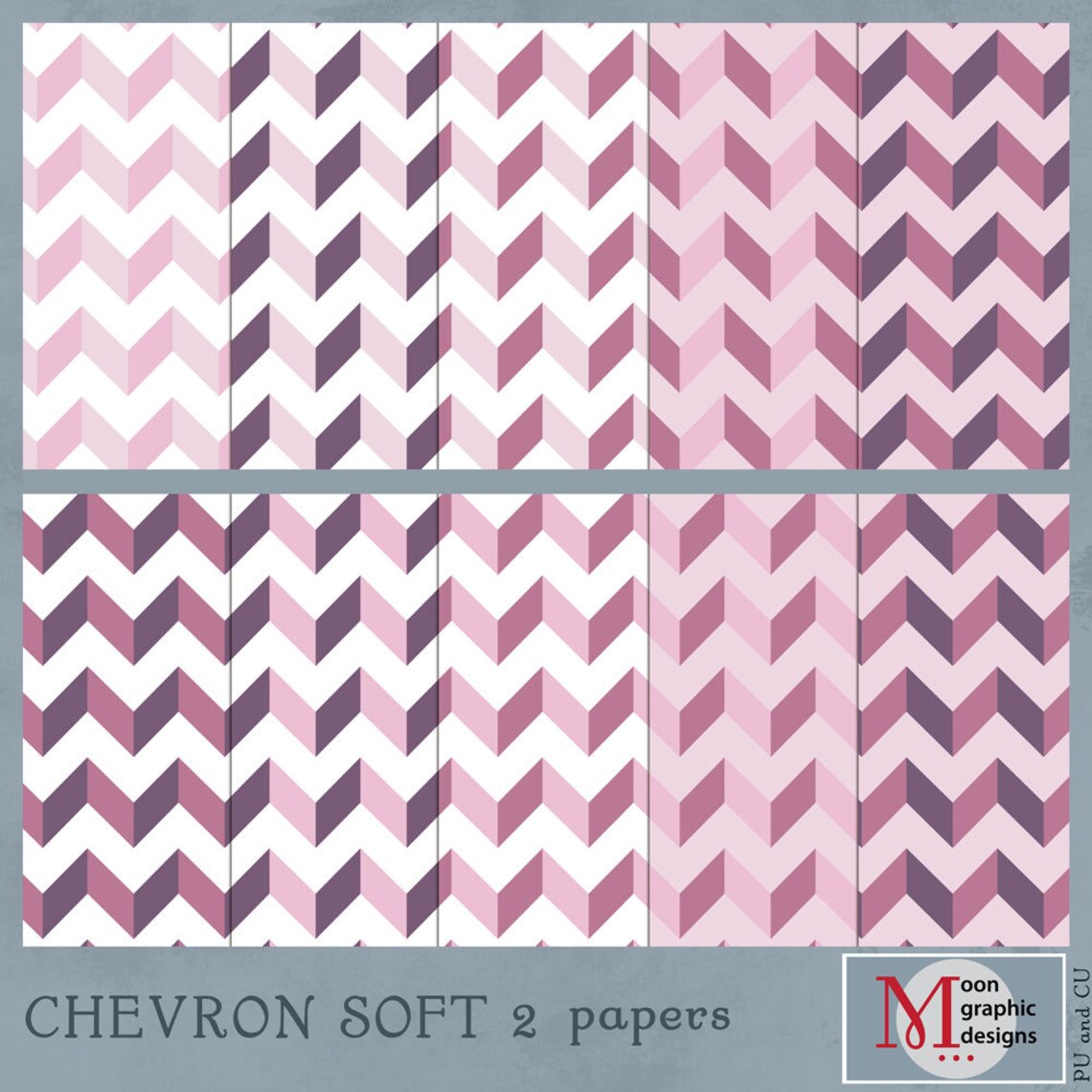 Chevron Soft 2 Digital Scrapbook Papers Commercial Use - Etsy