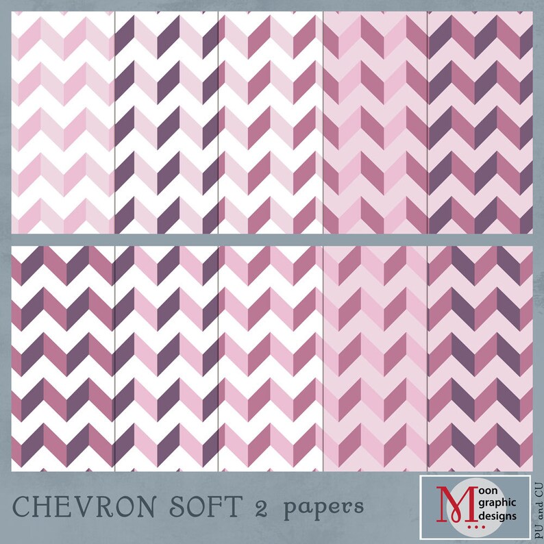 Chevron Soft 2 Digital Scrapbook Papers Commercial Use - Etsy