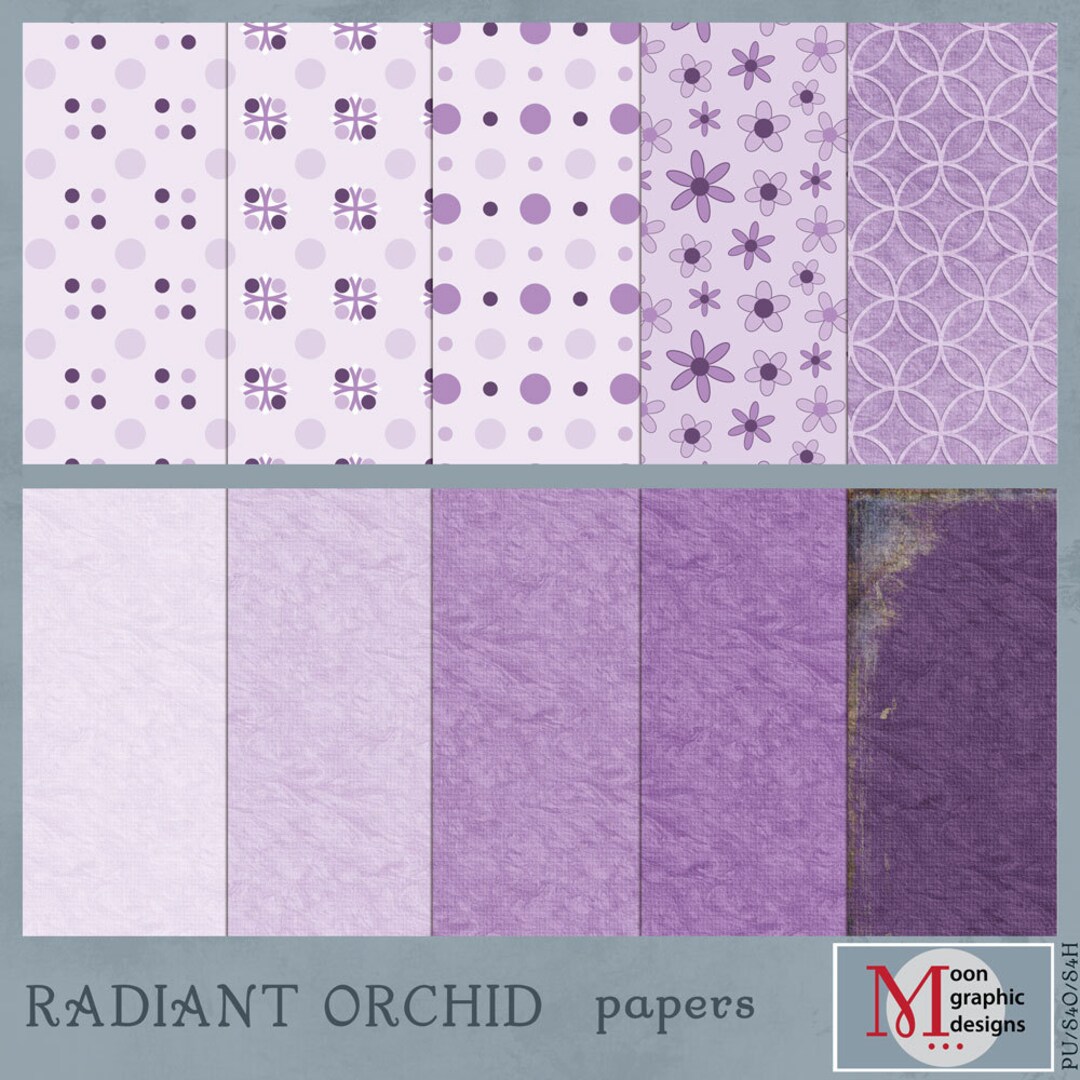 Radiant Orchid Digital Scrapbook Papers - Etsy