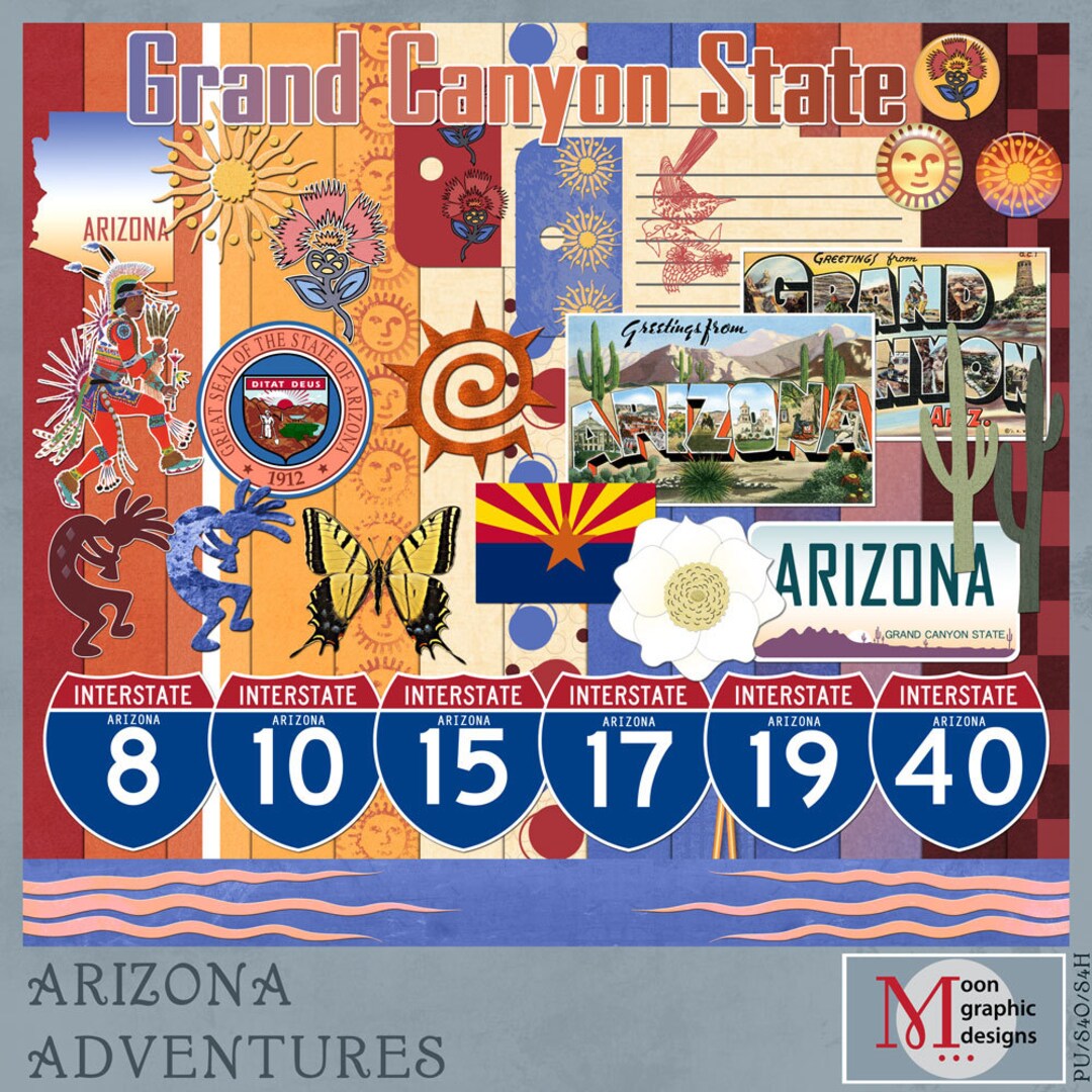 Arizona Travel and Vacation Adventures Digital Scrapbook Kit - Etsy