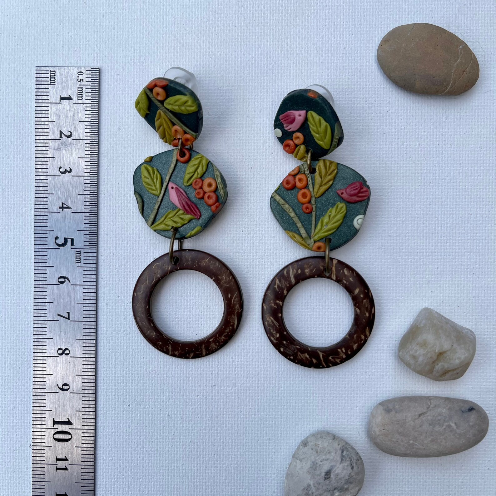 Dropping Polymer Clay and Coconut Shells Jewelry Handcrafted - Etsy